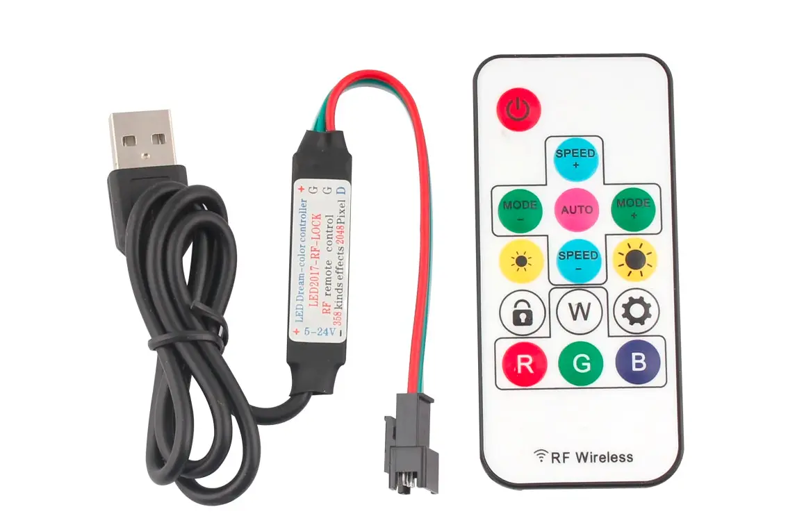 WS2812b (neopixel) RF fjernkontroll - Fibel